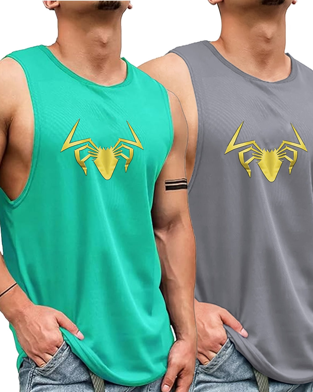 Lightweight Men’s Sleeveless Polyester Vest for Fitness Routines