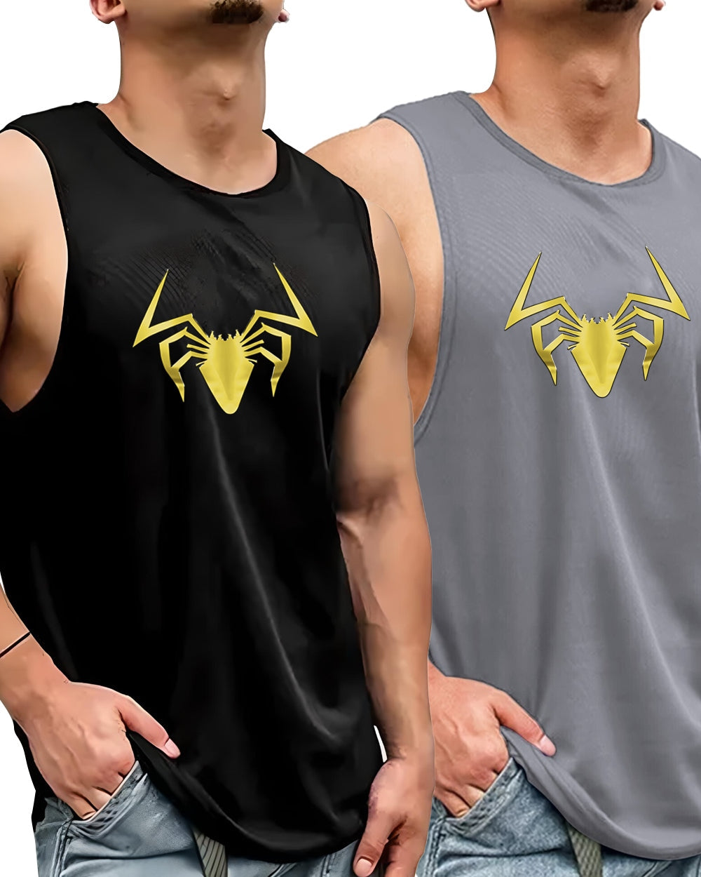 Men’s Sleeveless Polyester Vest for Running and Training