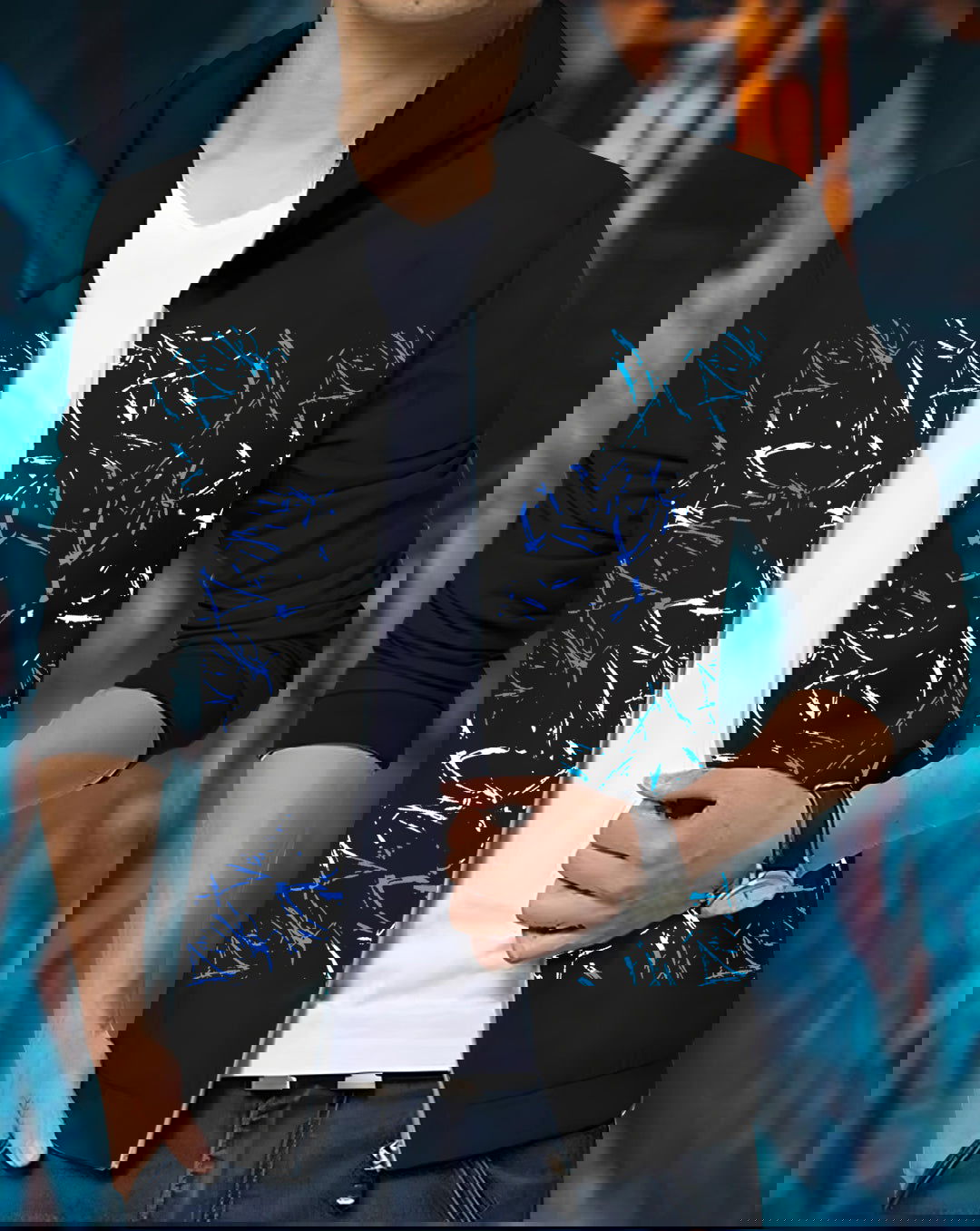 Printed Hooded Jackets/Black