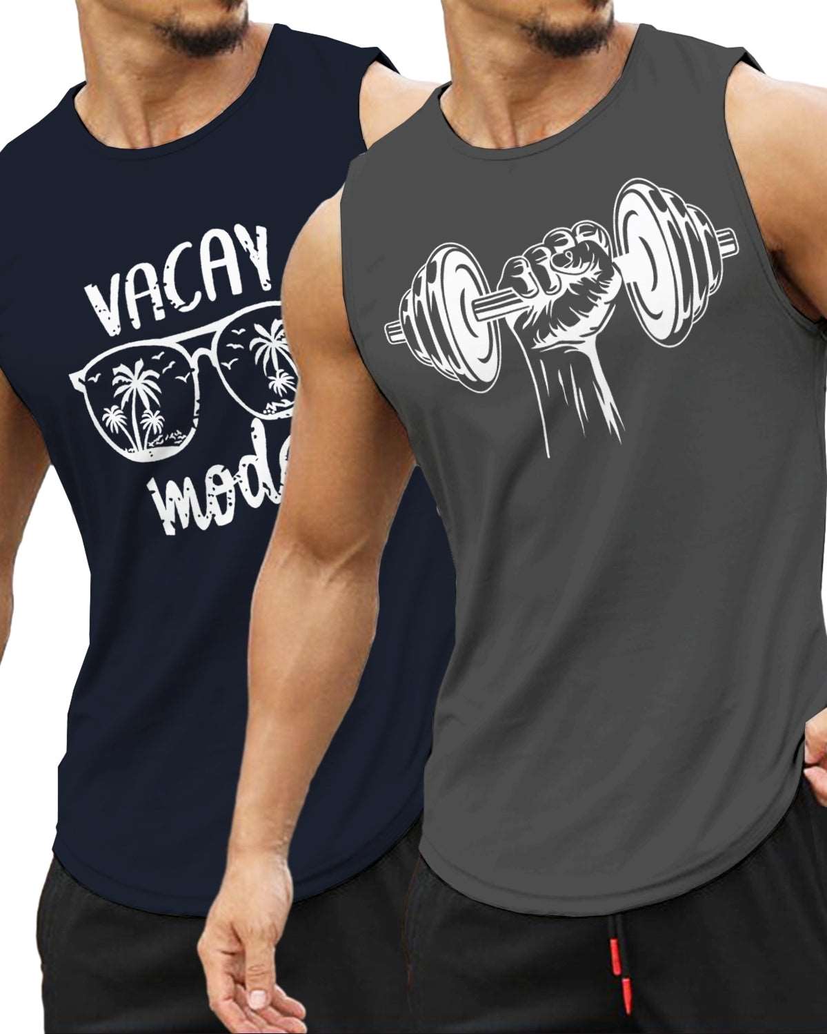 Polyester Printed-Vests combo t-shirt for men-Vacation