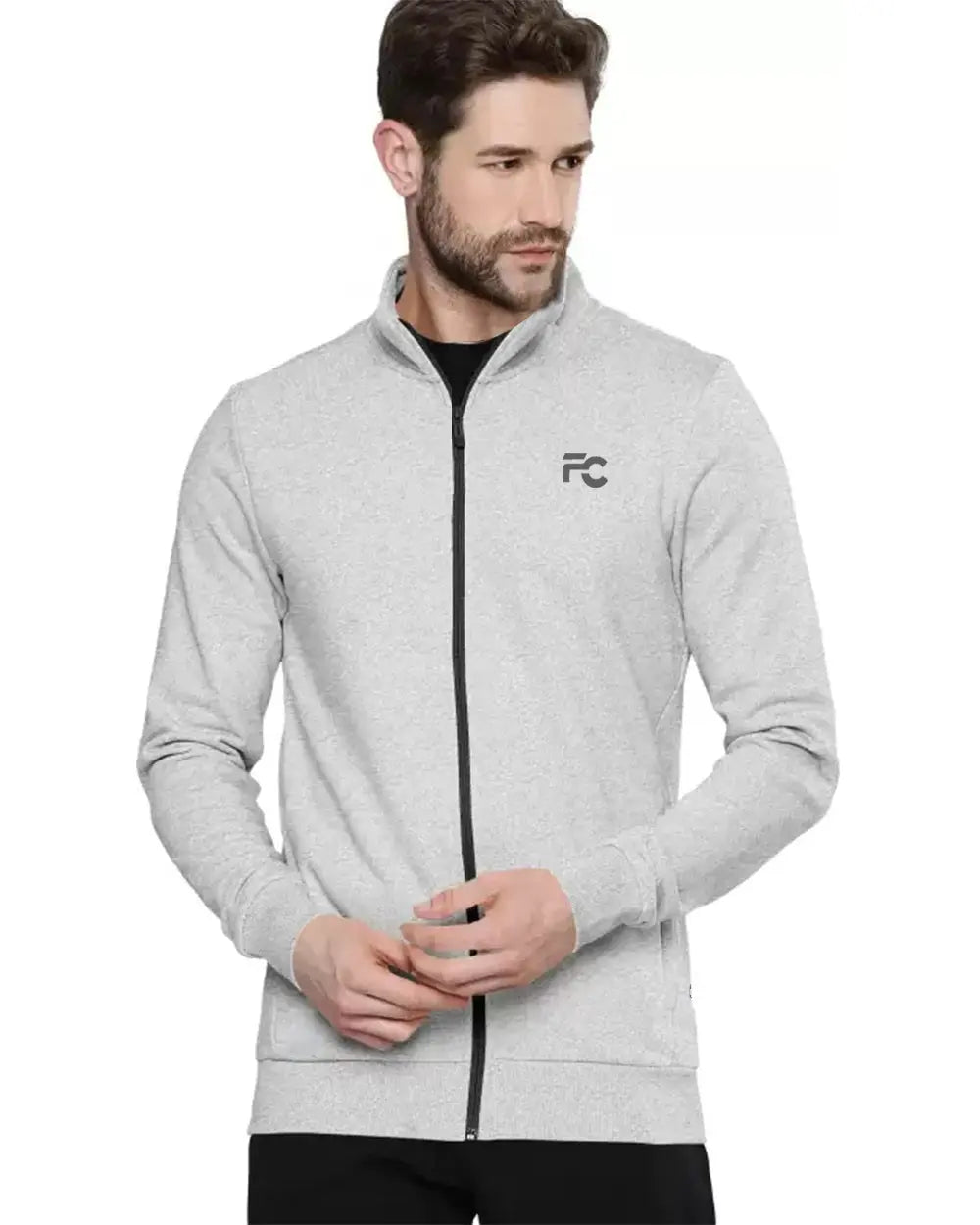 Full Sleeve Grey Zipper jackets for men | FastColors